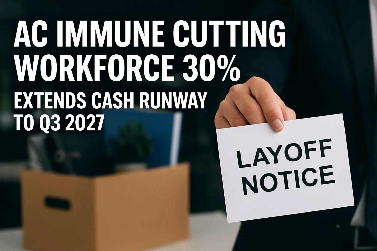 AC Immune Cuts 30% Workforce, Extends Cash Runway to Q3 2027 | ACIU ...