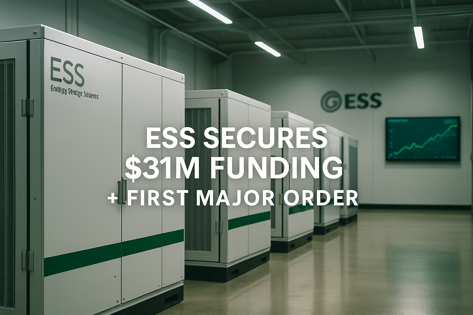 ESS Secures $31M Funding Package and First Major Energy Storage Order | GWH Stock News