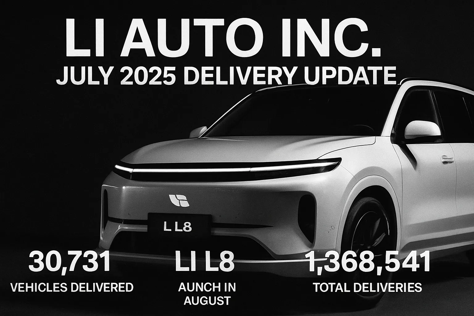 Li Auto Delivers 30,731 EVs in July, Launches New Li i8 Electric SUV ...
