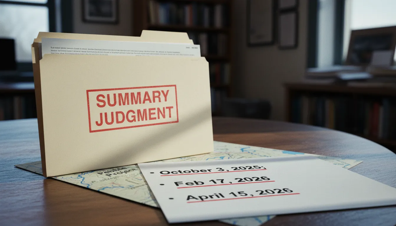 Northern Dynasty: Update of Timelines for Summary Judgement Case | NAK ...