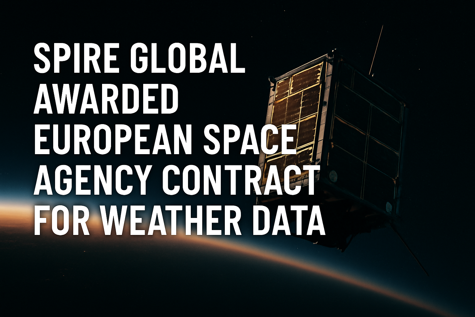 European Space Agency Selects Spire Global for Weather Data Contract ...