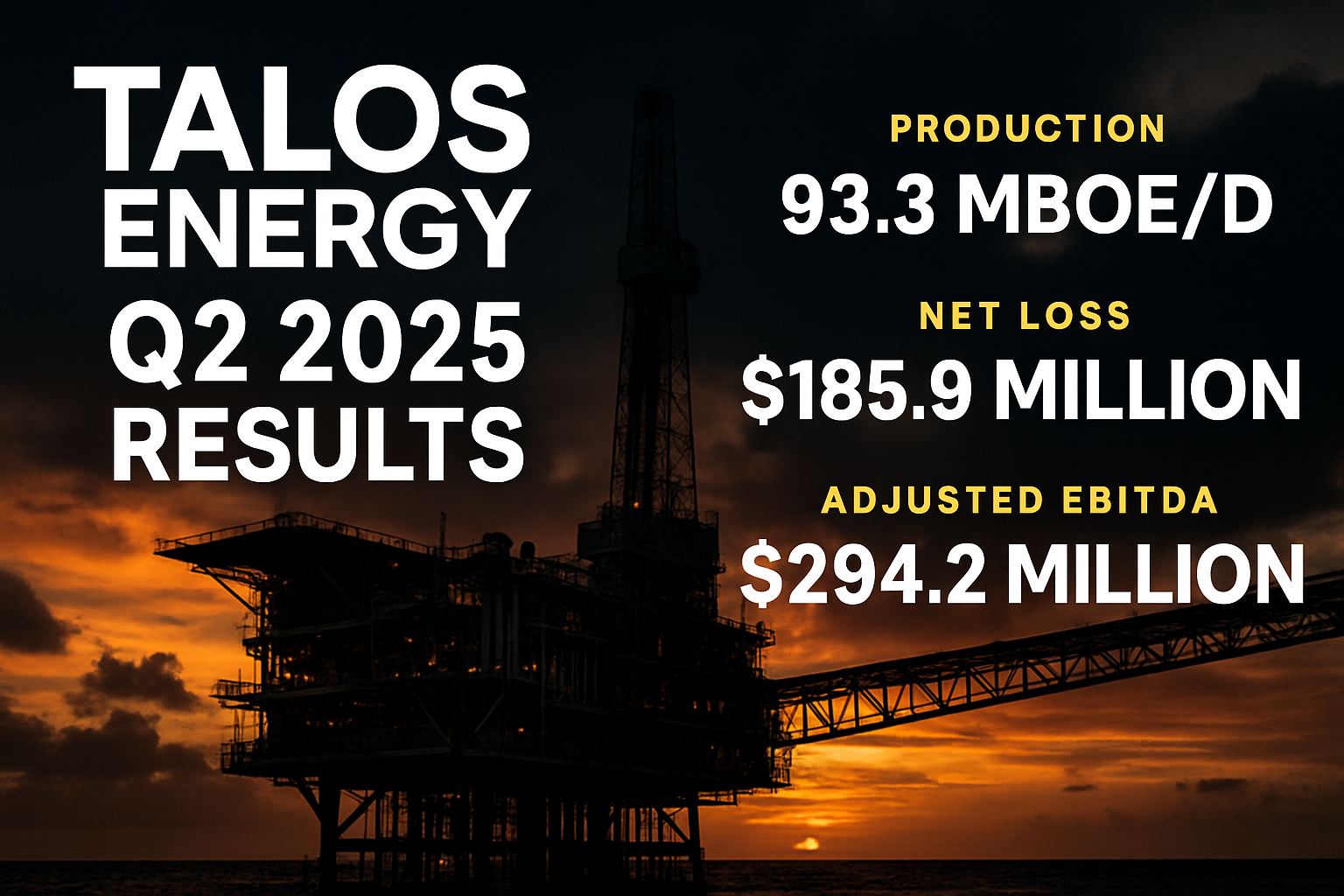Talos Energy Q2 Earnings: $294M EBITDA, Transforms to Pure-Play Offshore Leader | TALO Stock News